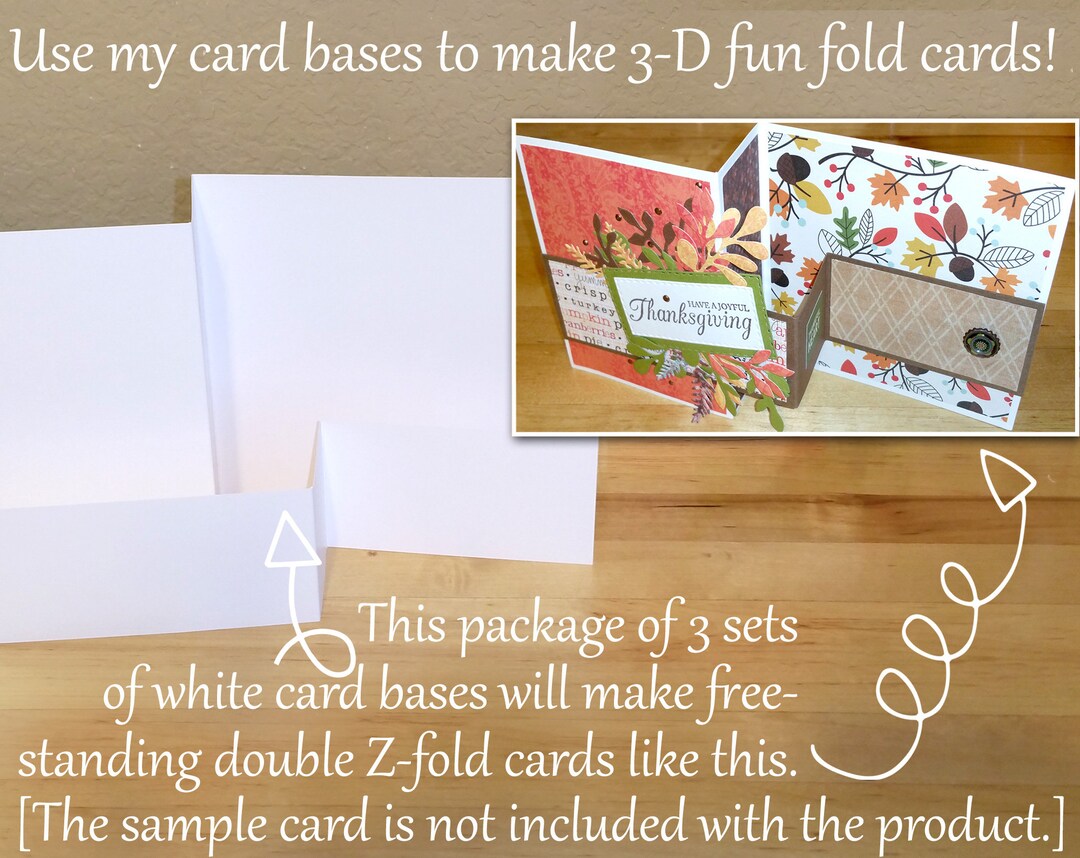 Card Bases, Cardstock, Card-making, Double-z Folds, for 3 Cards, A-2 - Etsy