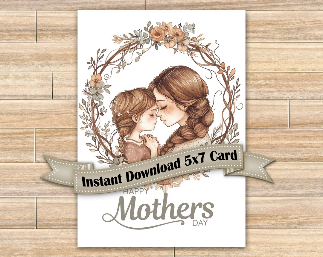 Digital, Mother's Day, Card, Floral, Download, Printable - Etsy