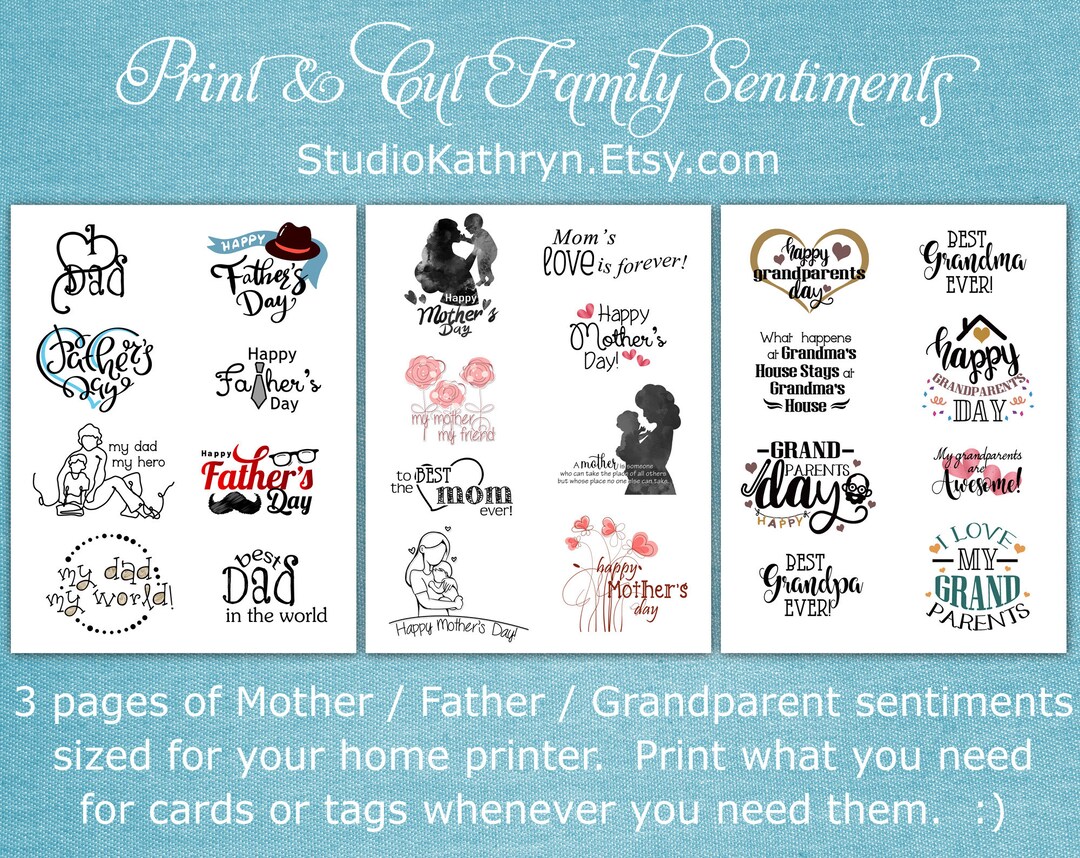 Mother's Day, Father's Day, Grandparents, Sentiments, Word Art ...