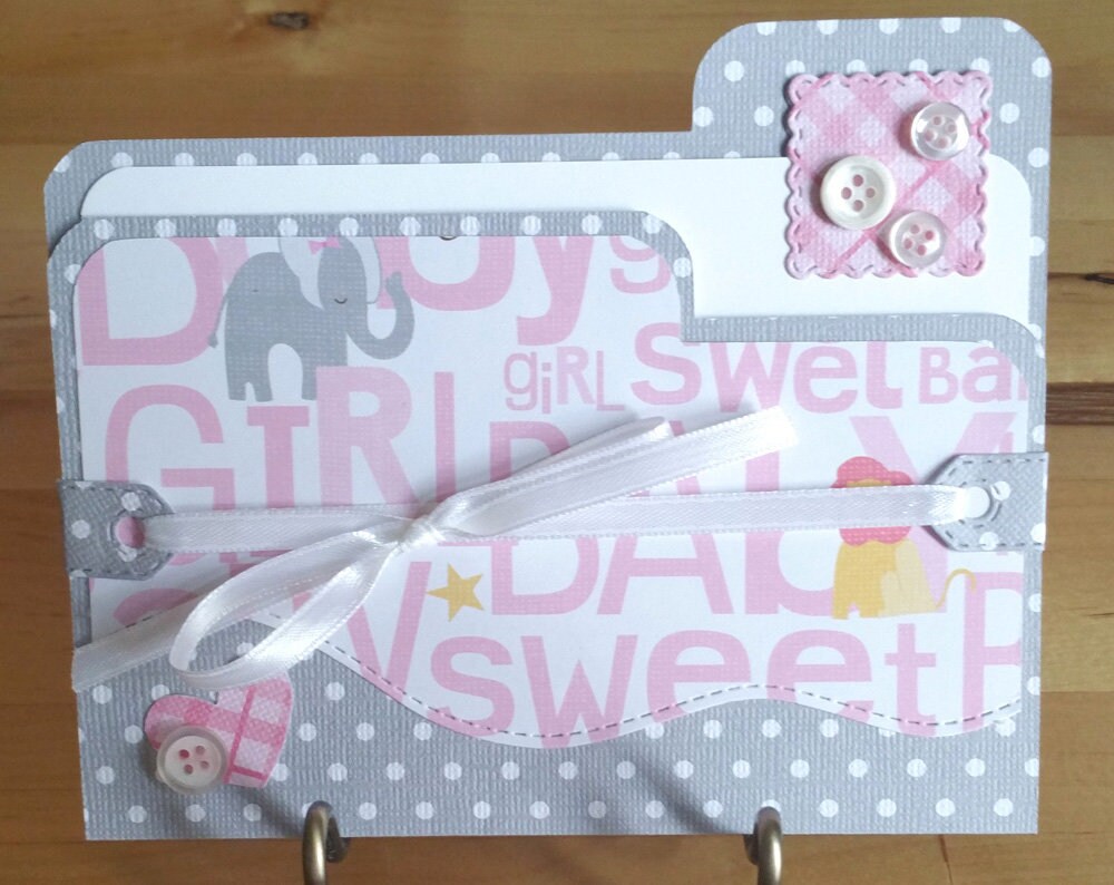 Baby Girl Baby Handmade File Folder Card Pink - Etsy