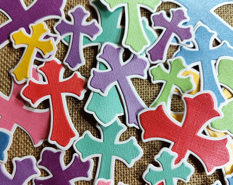 9 Christian Crosses Religious Double Die Cuts Shimmery - Etsy