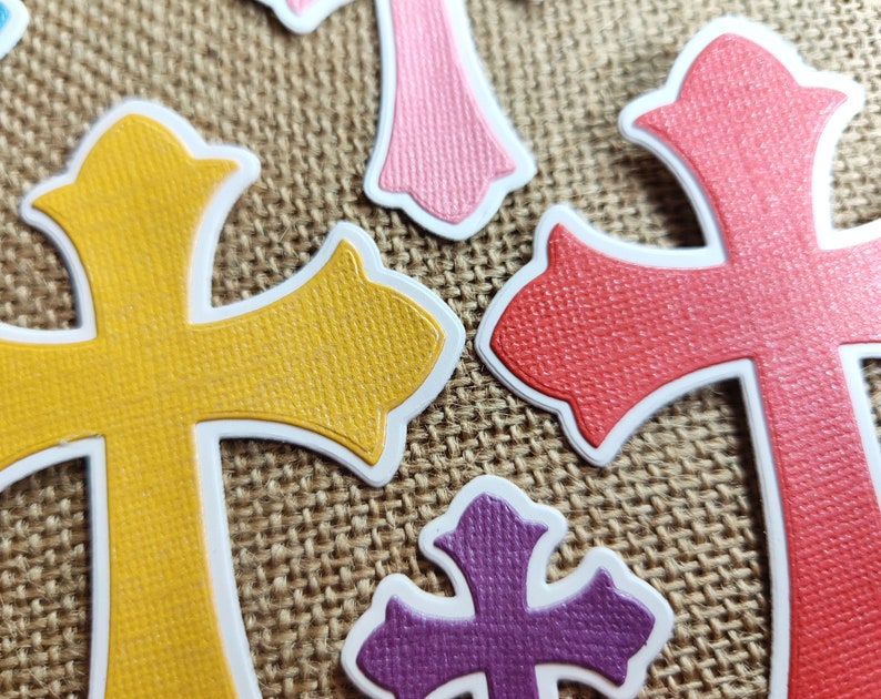 9 Christian Crosses Religious Double Die Cuts Shimmery - Etsy