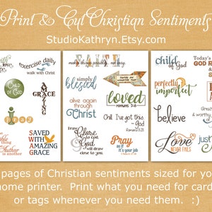 Christian, Religious, Sentiments, Word Art, Printable, Print & Cut ...