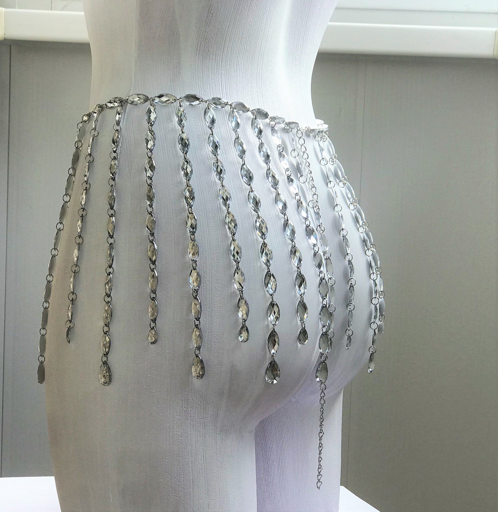 Crystal Rhinestone Skirt Belt Crystal Bottom Panties Mermaid Etsy