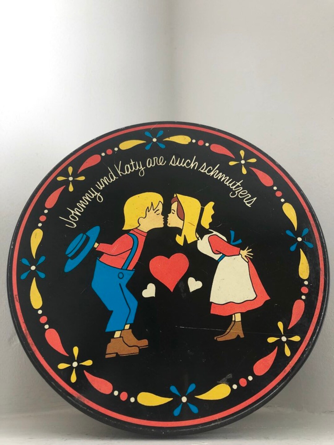 Vintage Storage Tin, Folk Art Pennsylvania Dutch - Etsy