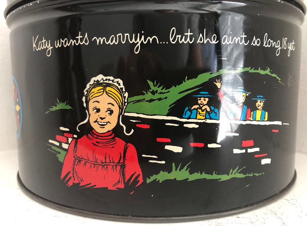 Vintage Storage Tin Folk Art Pennsylvania Dutch | Etsy