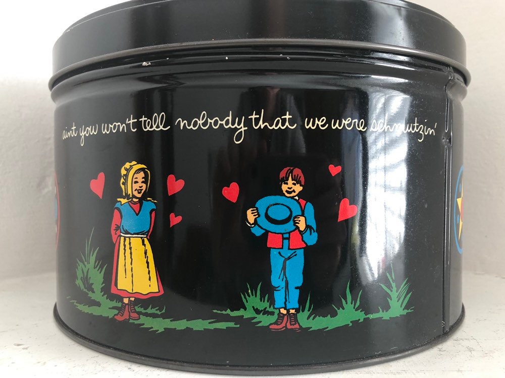 Vintage Storage Tin Folk Art Pennsylvania Dutch | Etsy