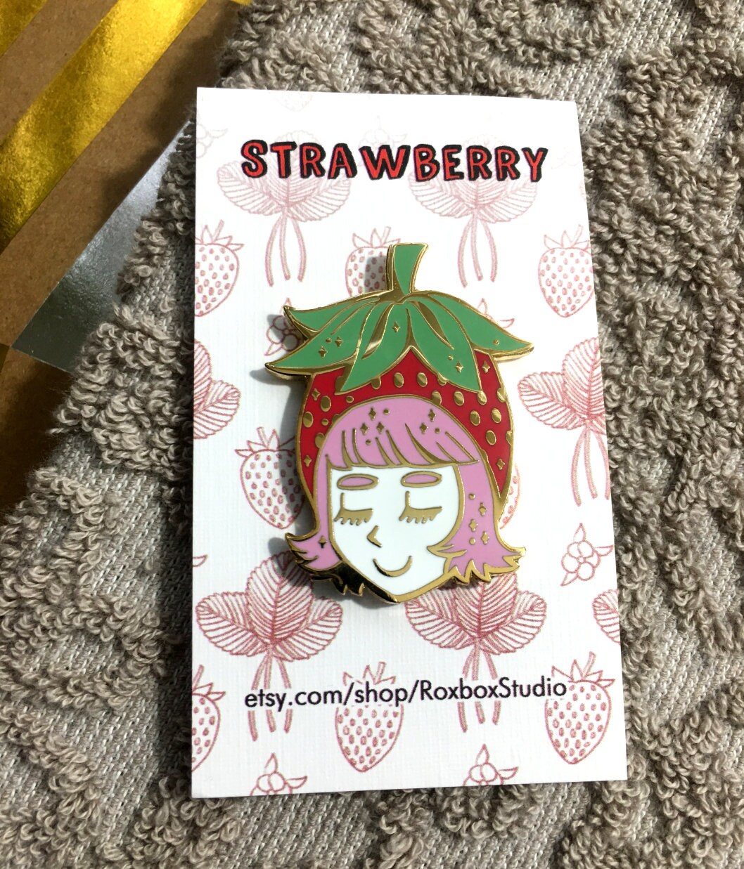 Strawberry Girl Enamel Pin - Etsy