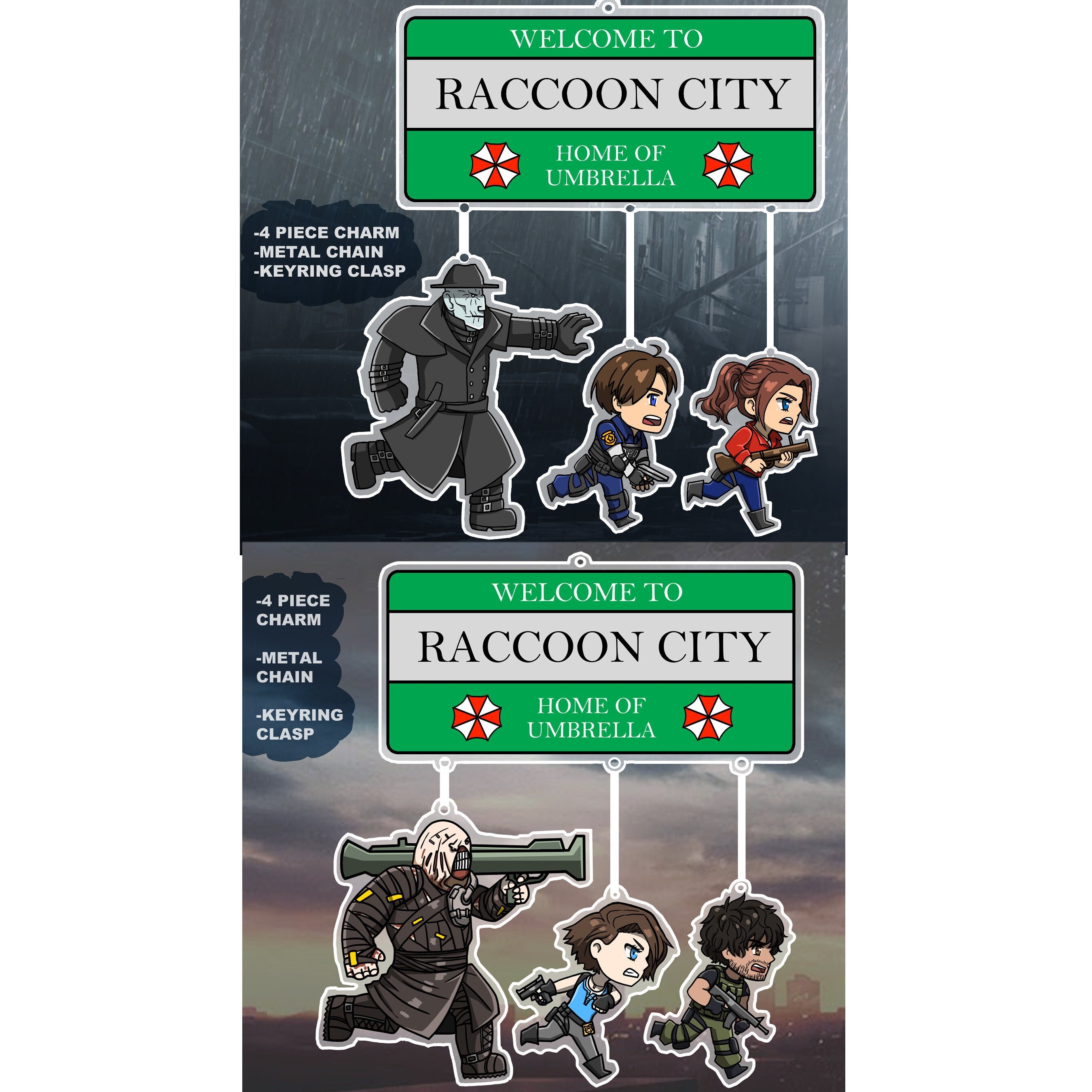 Fan Inspired Resident Evil 2 & 3 Chase Keychain Acrylic Charm - Etsy