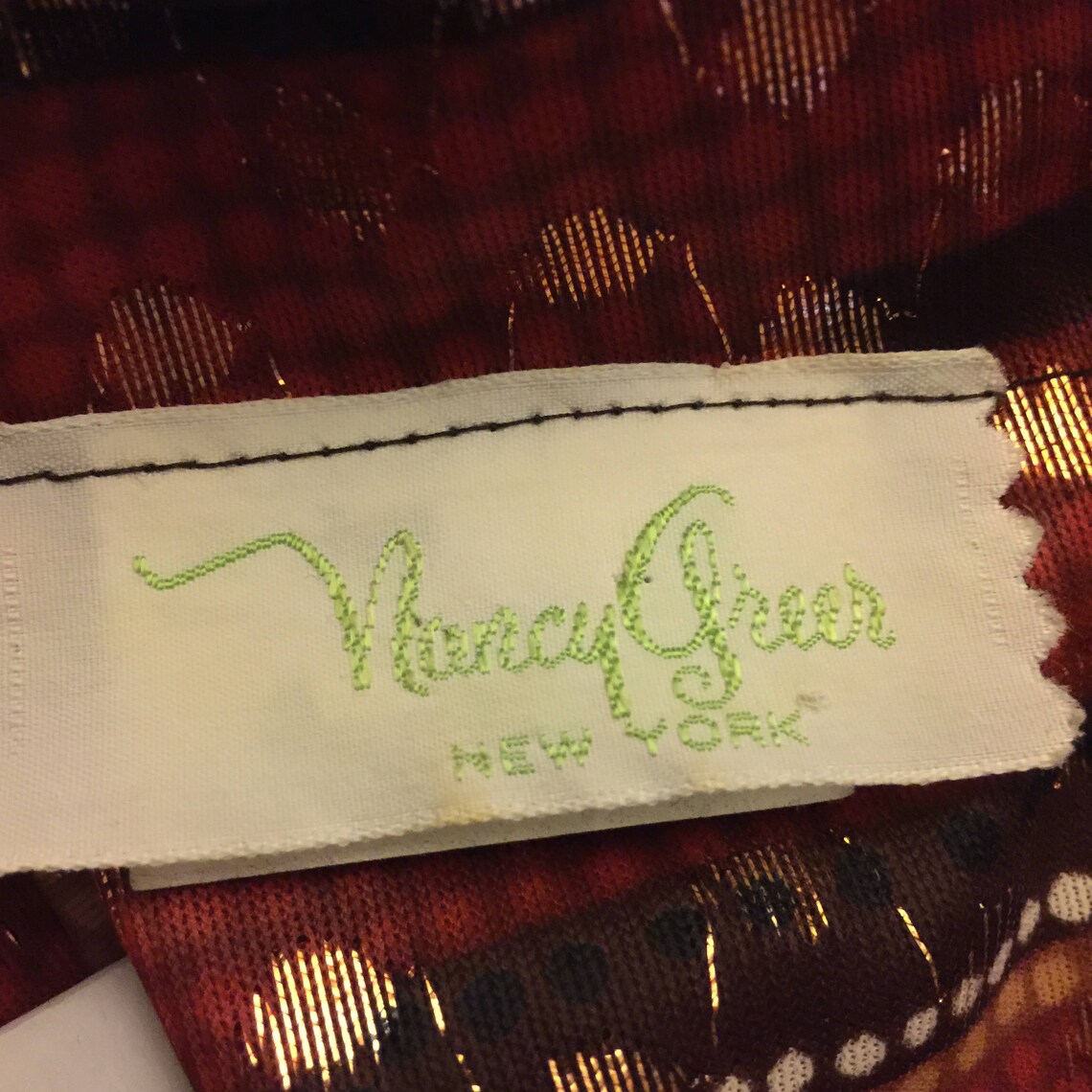 1970s Nancy Greer New York Metallic Dress L Vintage Brown - Etsy