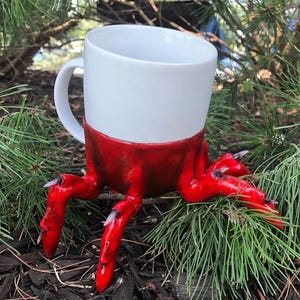 Spider Mug Legs Claws Polymer Clay Gothic Dark Art Unique Creepy Coffee ...