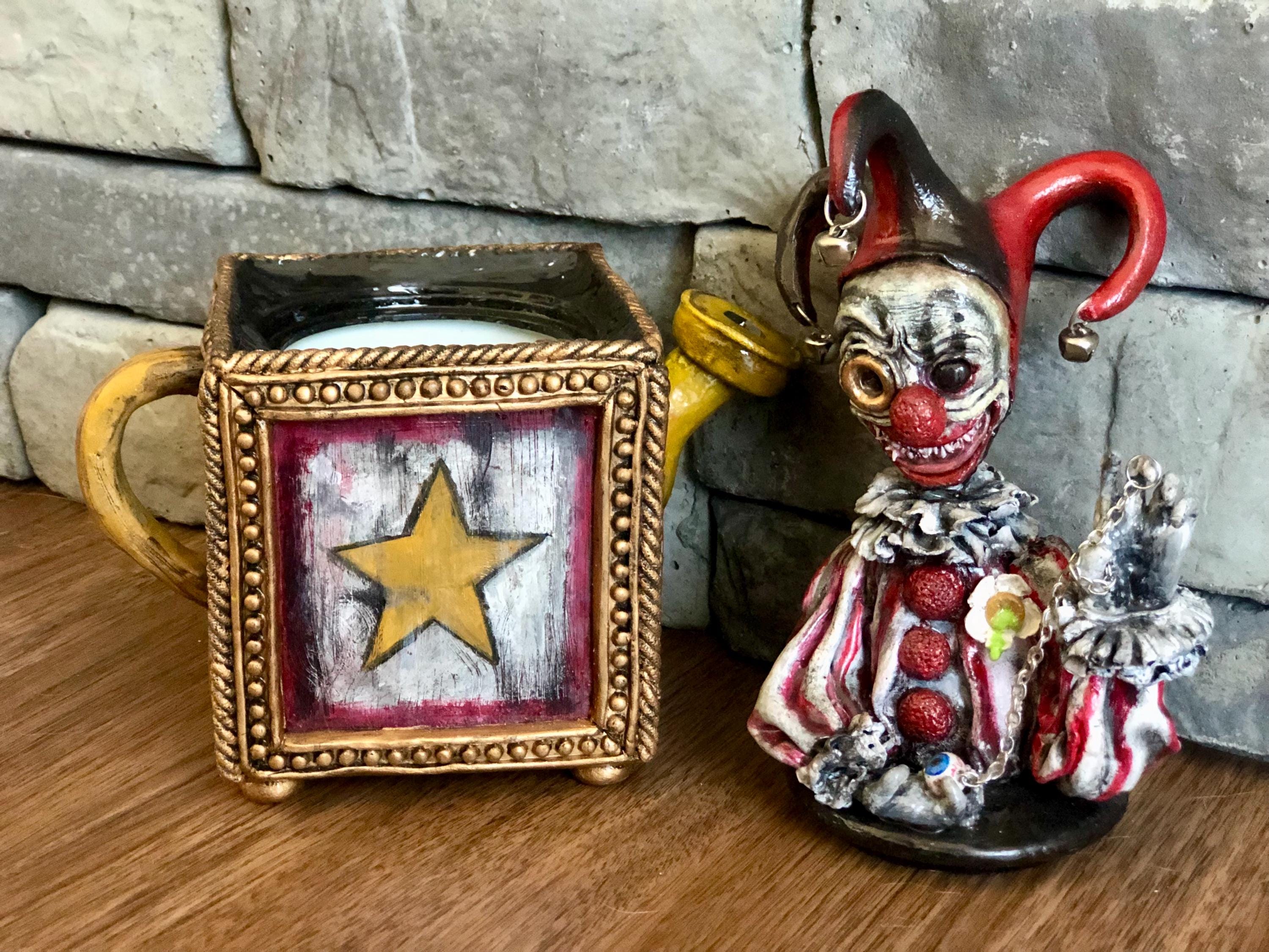 Jack in the Box Teapot - Jester - Creepy Clown - Polymer Clay Art ...