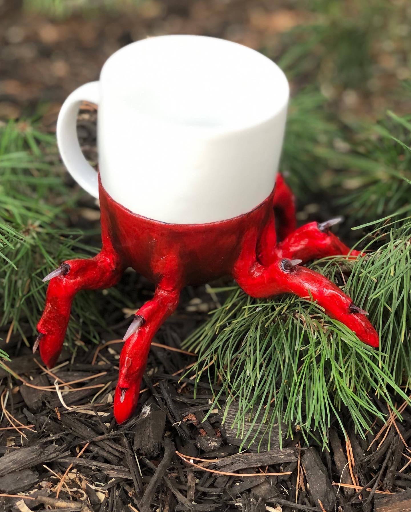 Spider Mug Legs Claws Polymer Clay Gothic Dark Art Unique Creepy Coffee ...