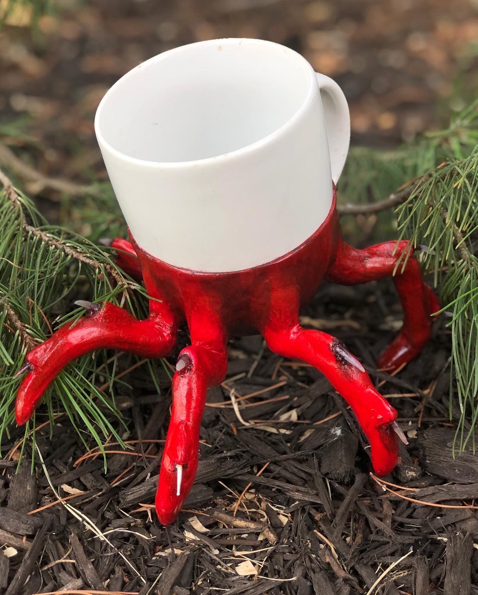 Spider Mug Legs Claws Polymer Clay Gothic Dark Art Unique Creepy Coffee ...