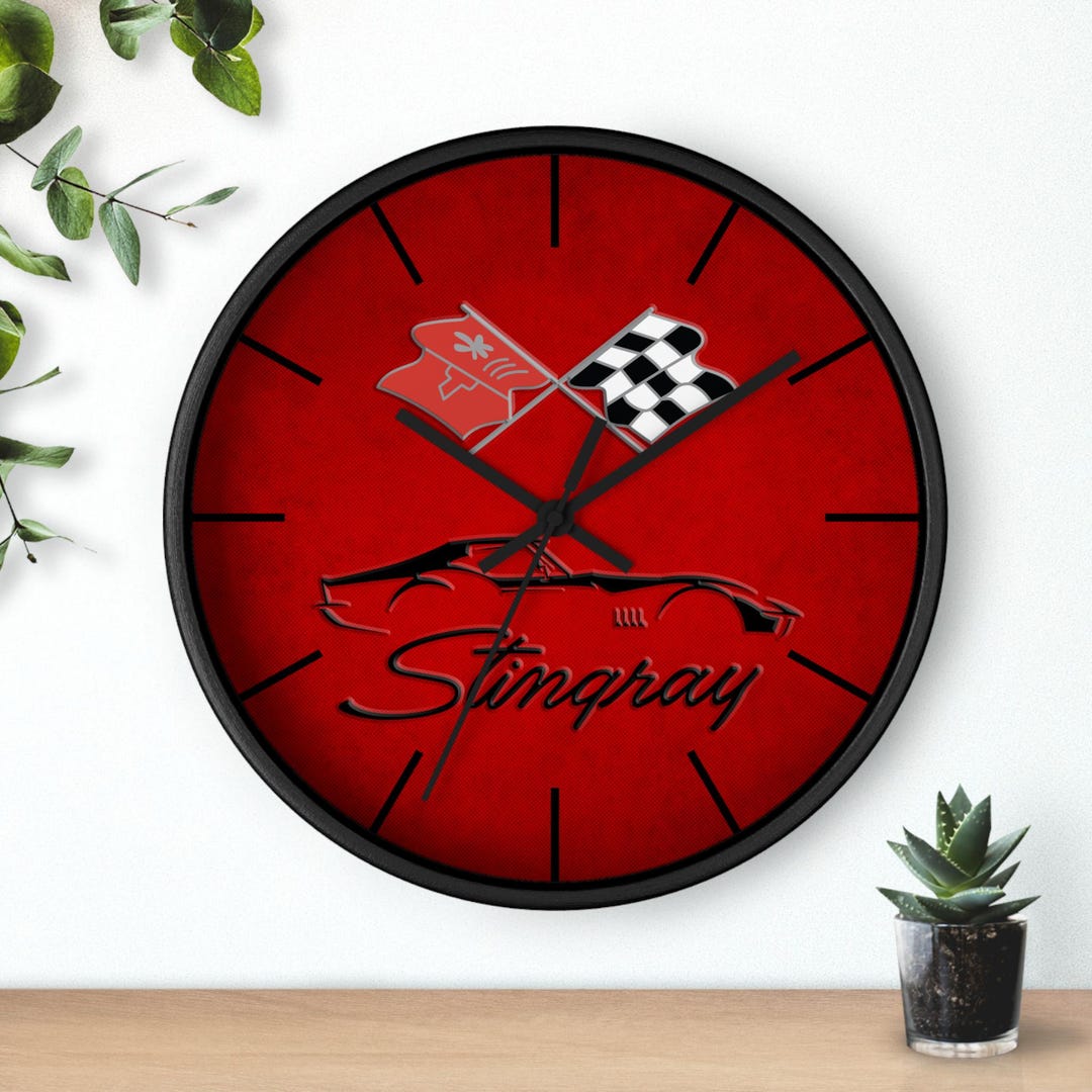 Corvette C3 Stingray Illustrated Wall Clock, Racing Home Decor, Gift ...