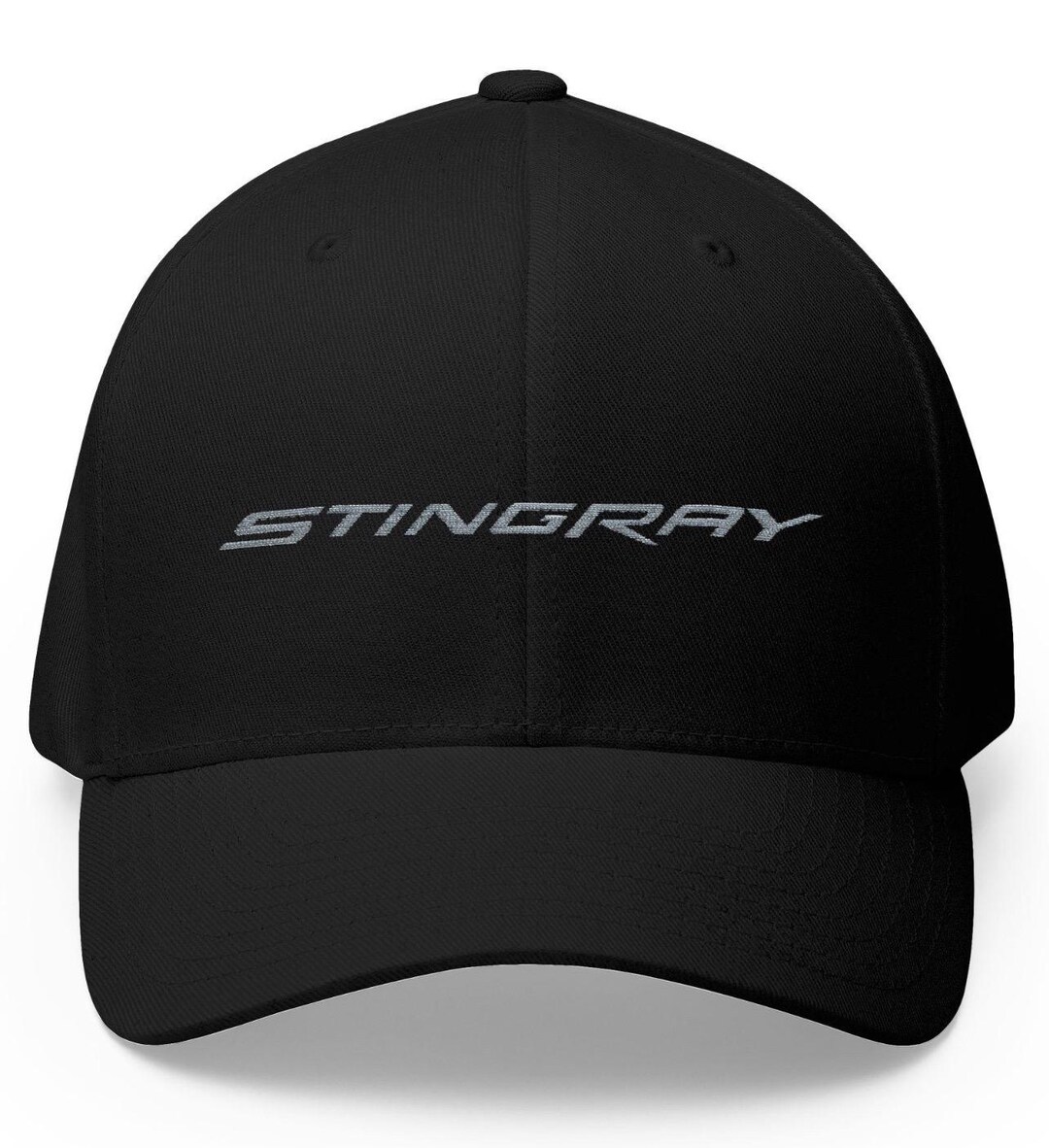 Corvette Stingray Logo Baseball Cap, Grey Graphic, Flexfit® Hat ...