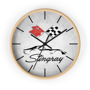 Corvette C3 Stingray Illustrated Wall Clock, Racing Home Decor, Gift ...