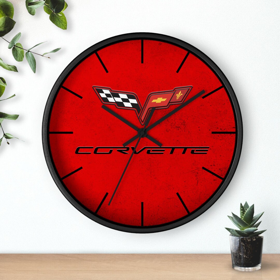 Corvette C6 Wall Clock, Racing Home Decor, Gift for Him, Man Cave Clock ...
