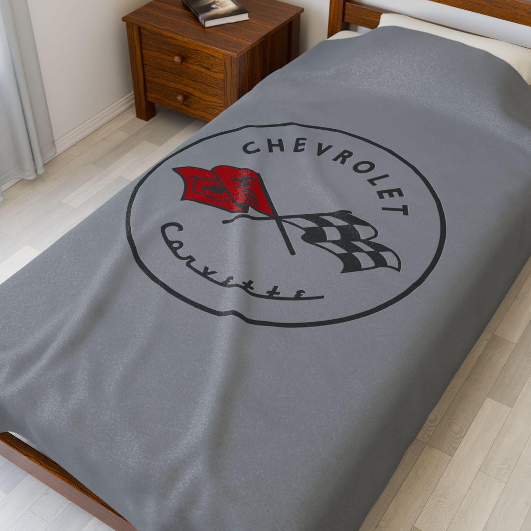 Corvette C1 Blanket, C1 Logo, Soft Blankets, Corvette Logo, Velveteen ...