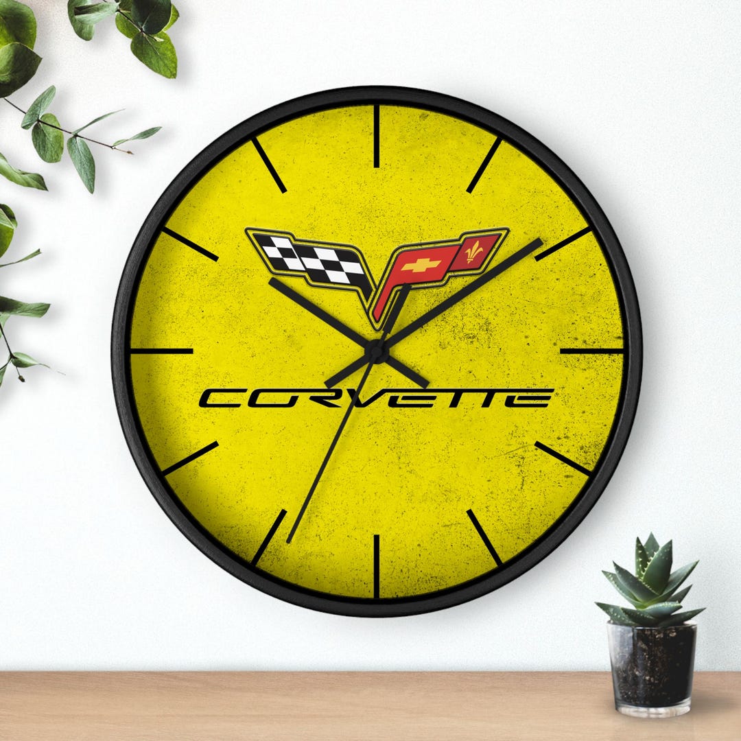 Corvette C6 Wall Clock, Racing Home Decor, Gift for Him, Man Cave Clock ...
