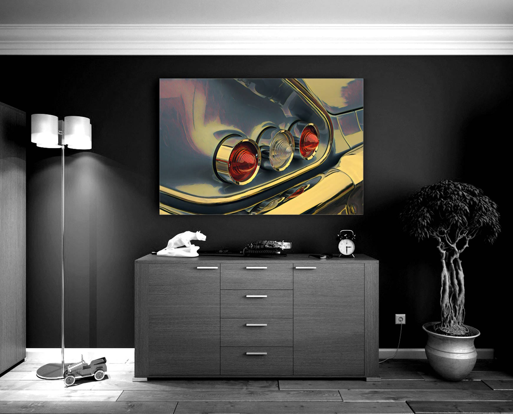 Vintage Car Wall Decor, Man Cave Decor, Classic Car Wall Art, Car Wall ...