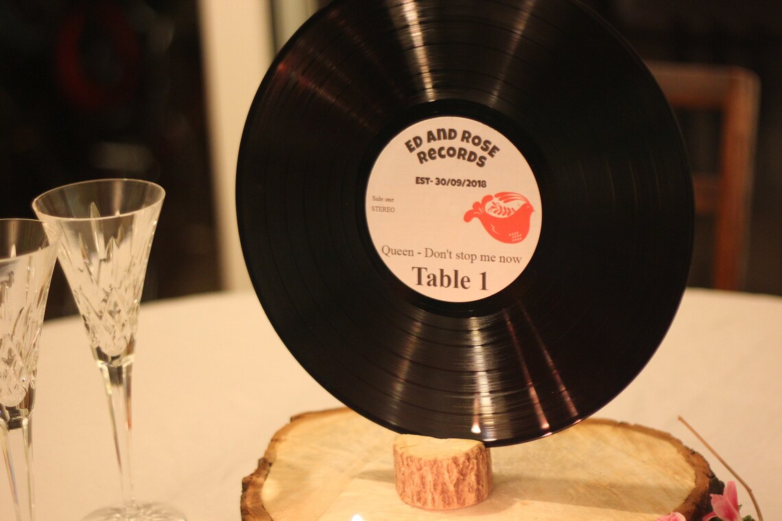 6 Vinyl Record Table Numbers Weddings Partys Vintage Retro | Etsy