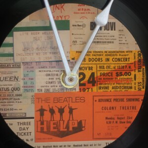 Gig Ticket 12 Vinyl Record Clock You Choose the Tickets - Etsy