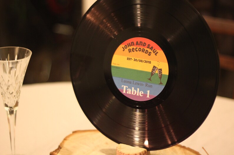 6 Vinyl Record Table Numbers Weddings Partys Vintage Retro - Etsy