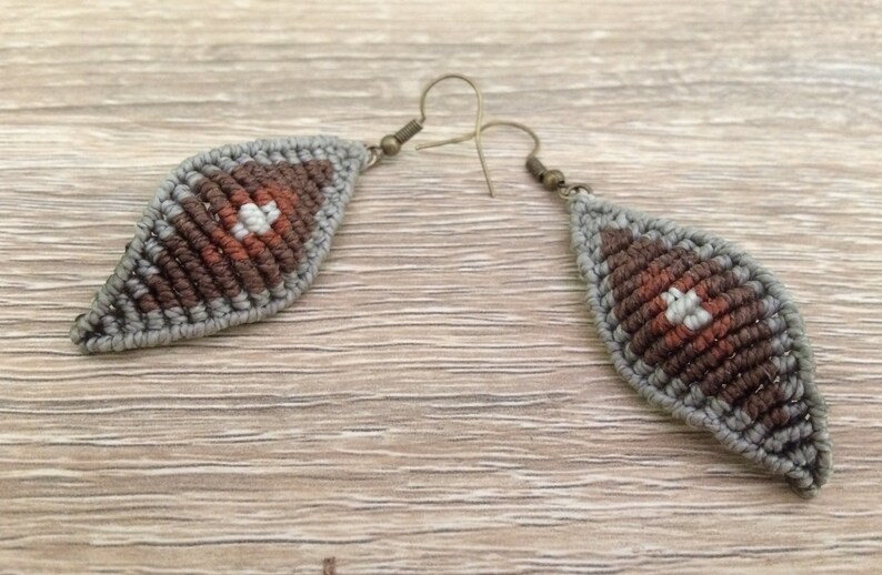 Handmade Macrame Geometric Eye Earrings / Hippie and Boho - Etsy