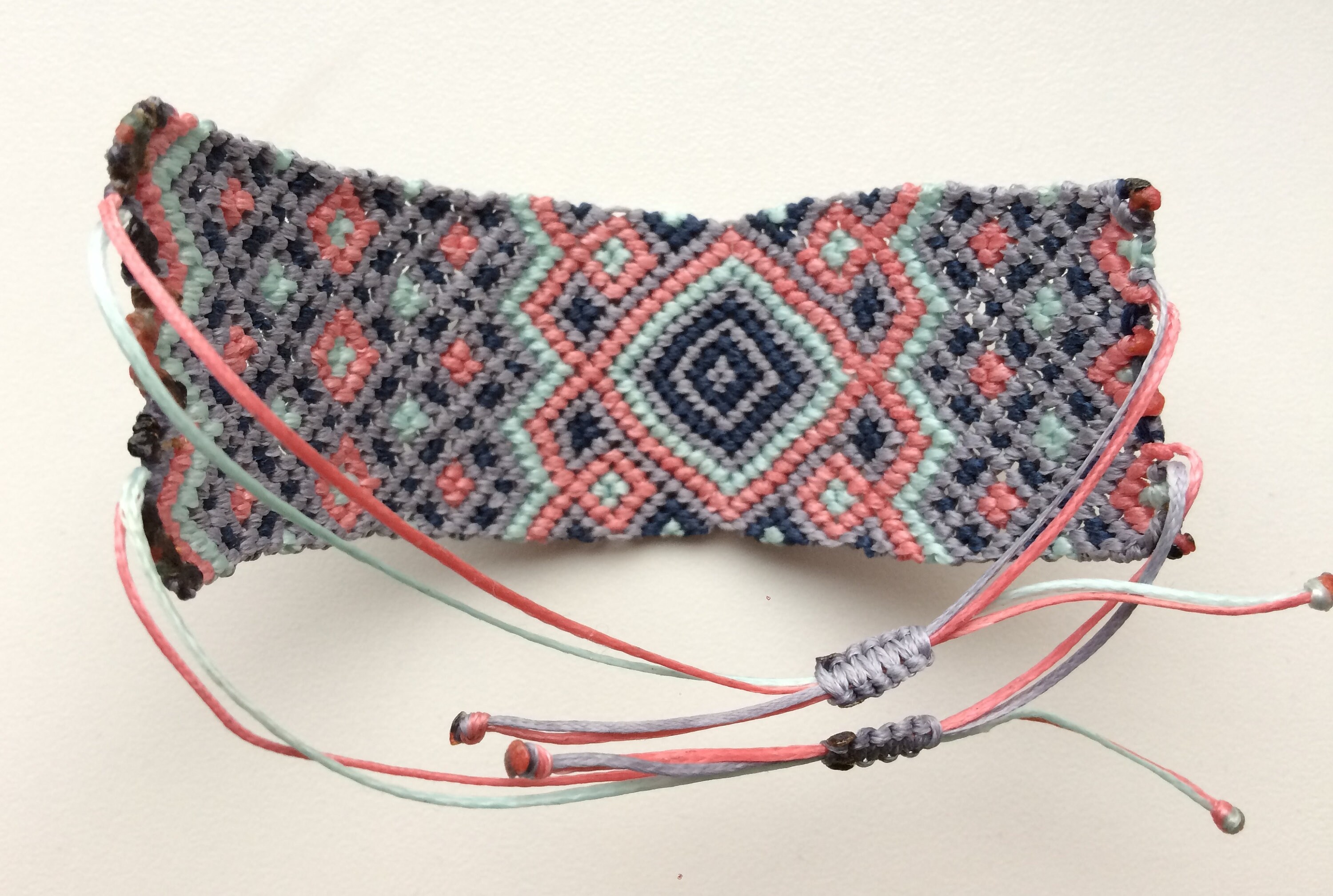 Geometric Wide Colourful Macrame Friendship Bracelet / Handmade Hippie ...
