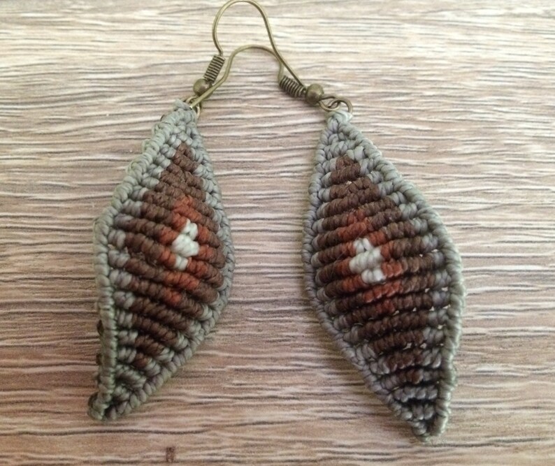 Handmade Macrame Geometric Eye Earrings / Hippie and Boho - Etsy