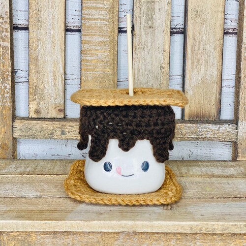 Crochet Smore Marshmallow Mug Hat Smore Tier Tray Decor - Etsy