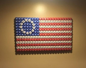 Bottle Cap Art American Flag - Etsy