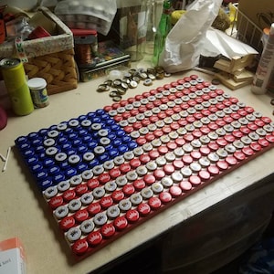 American Flag Bottle Cap Sign - Etsy