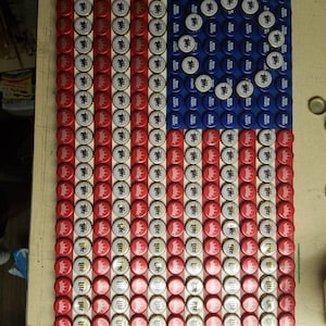 American Flag Bottle Cap Sign - Etsy