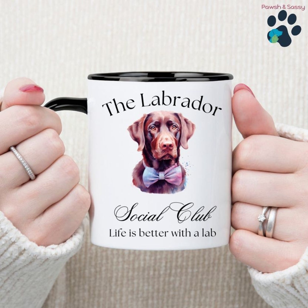 The Labrador Social Club Coffee Mug, Chocolate Lab Gifts, Birthday Gift ...
