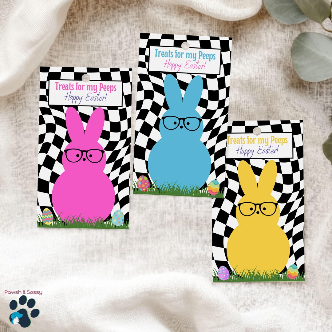 6 Printable Easter Treat Gift Tags, Sweet Treats, Easter Basket Tags ...