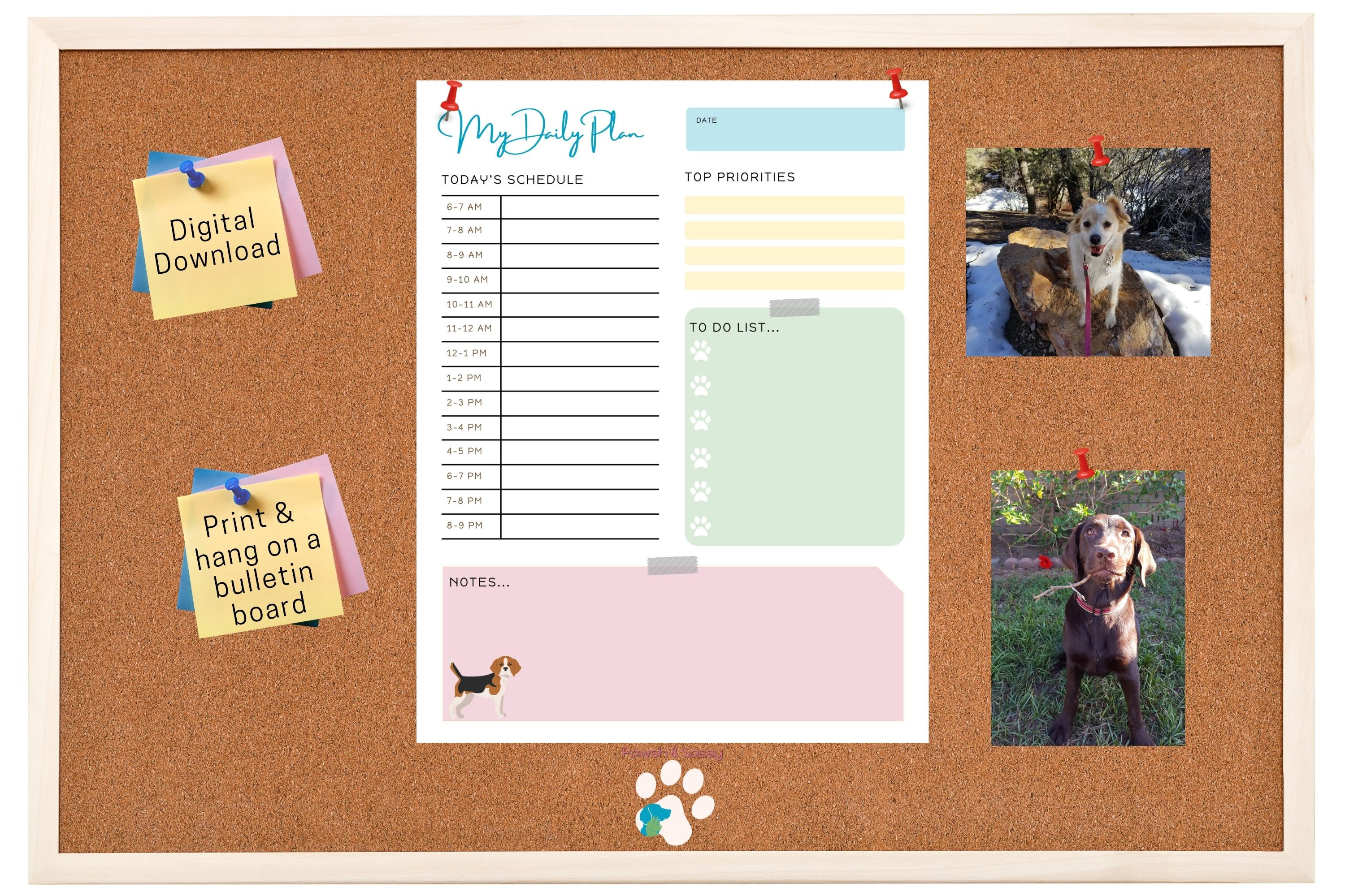 8.5" X 11" Daily, Weekly & Monthly Printable Planner With Dogs | Dog ...