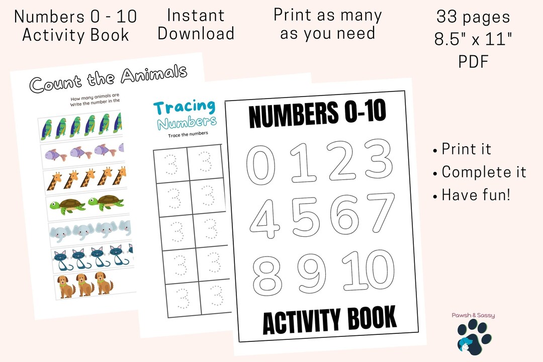 Preschool Printable Numbers Bundle / Number Worksheets / Number Tracing ...