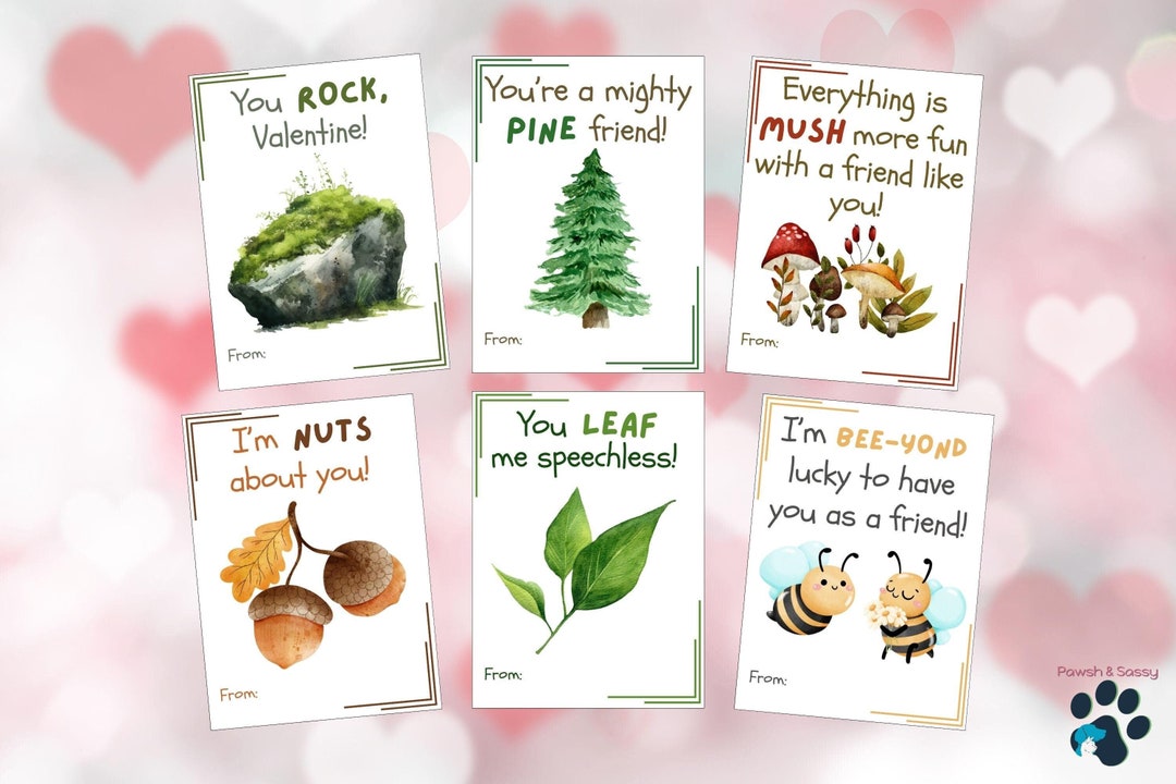 Printable Funny Nature Pun Valentine's Day Cards, Classroom Valentines ...
