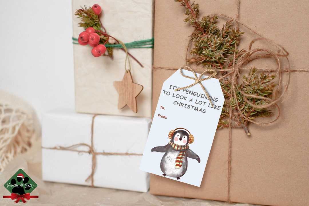 Printable Penguin Christmas Gift Tags, Merry Christmas Present Tags ...