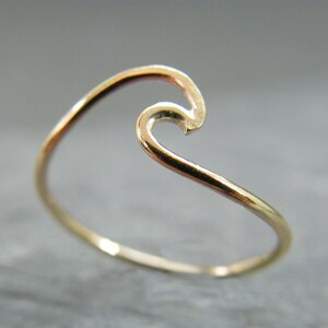Gold Wave Ring ~ 9ct Gold Wave Ring ~ Surfer Girl Ring ~ Ring for ...