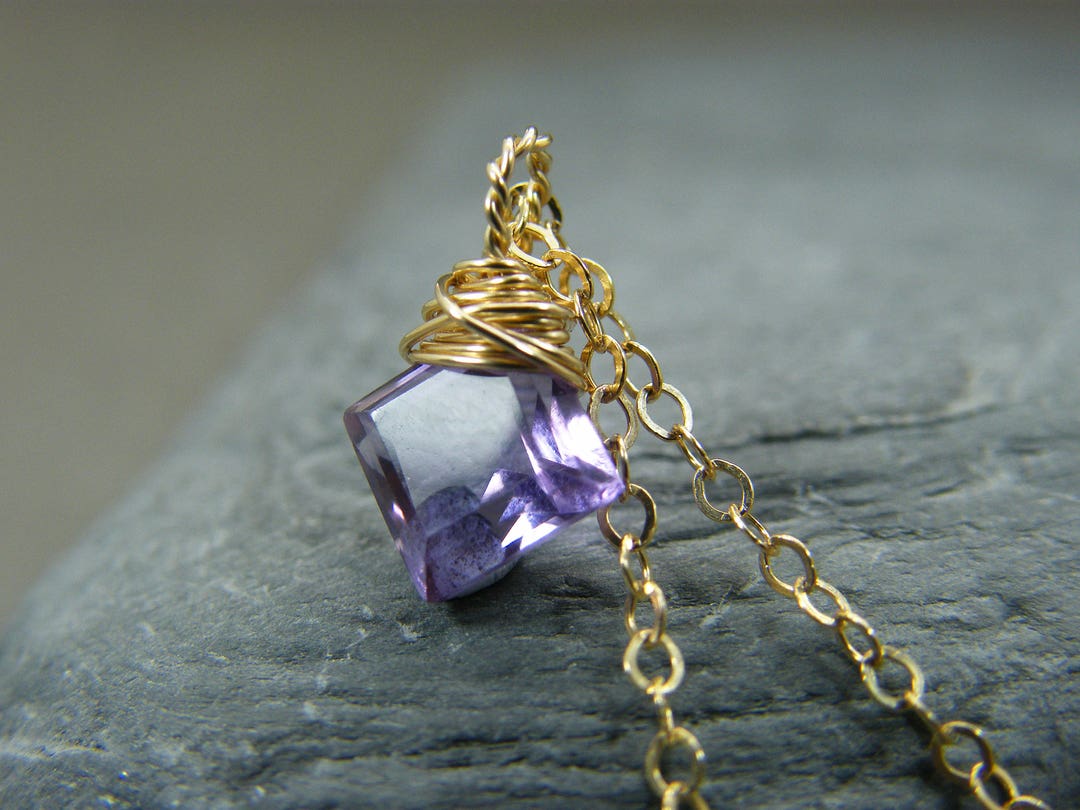 Amethyst Necklace for Women Rose Gold Amethyst Necklace - Etsy