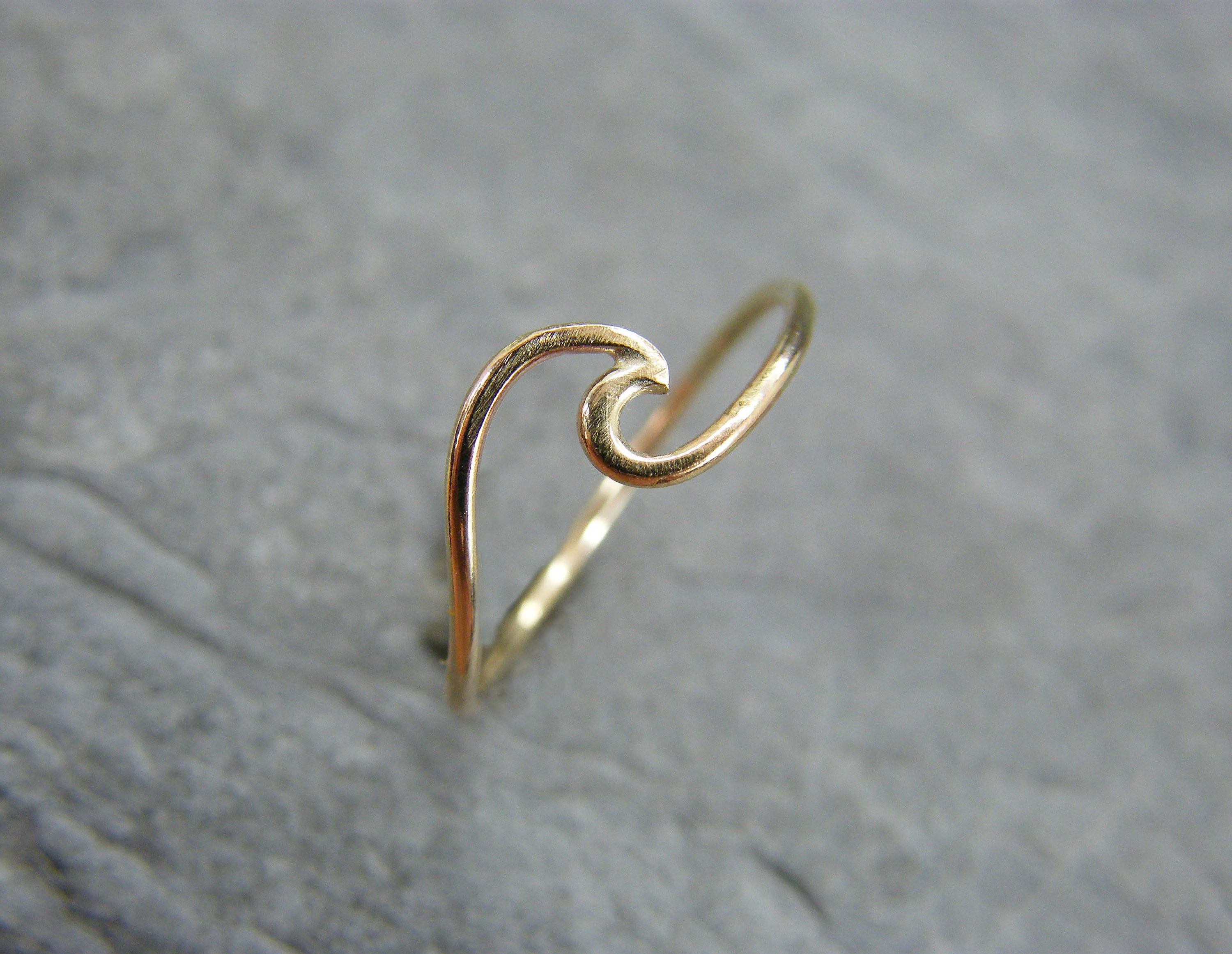 Gold wave ring 9ct gold wave ring Surfer girl ring Ring | Etsy