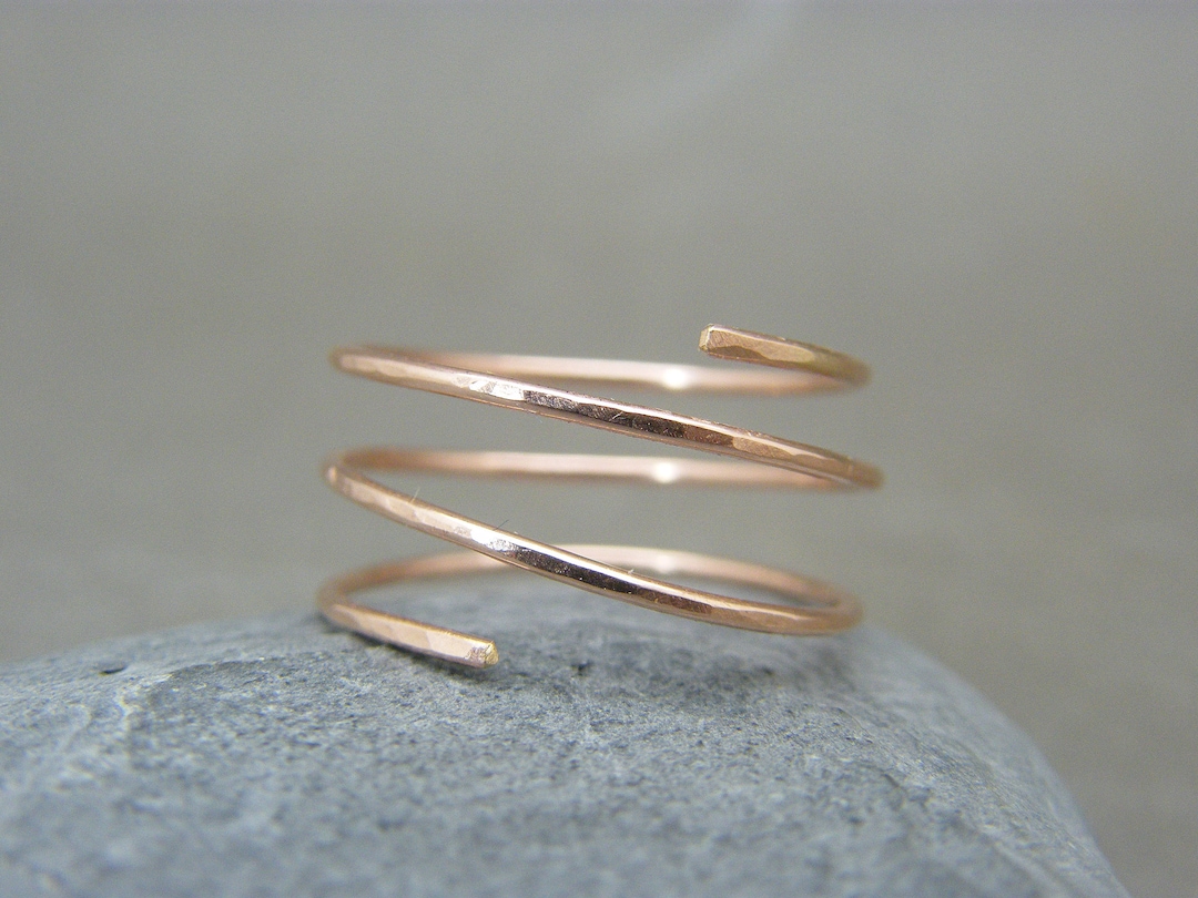Rose Gold Filled Wrap Ring: Adjustable Minimalist Style - Etsy