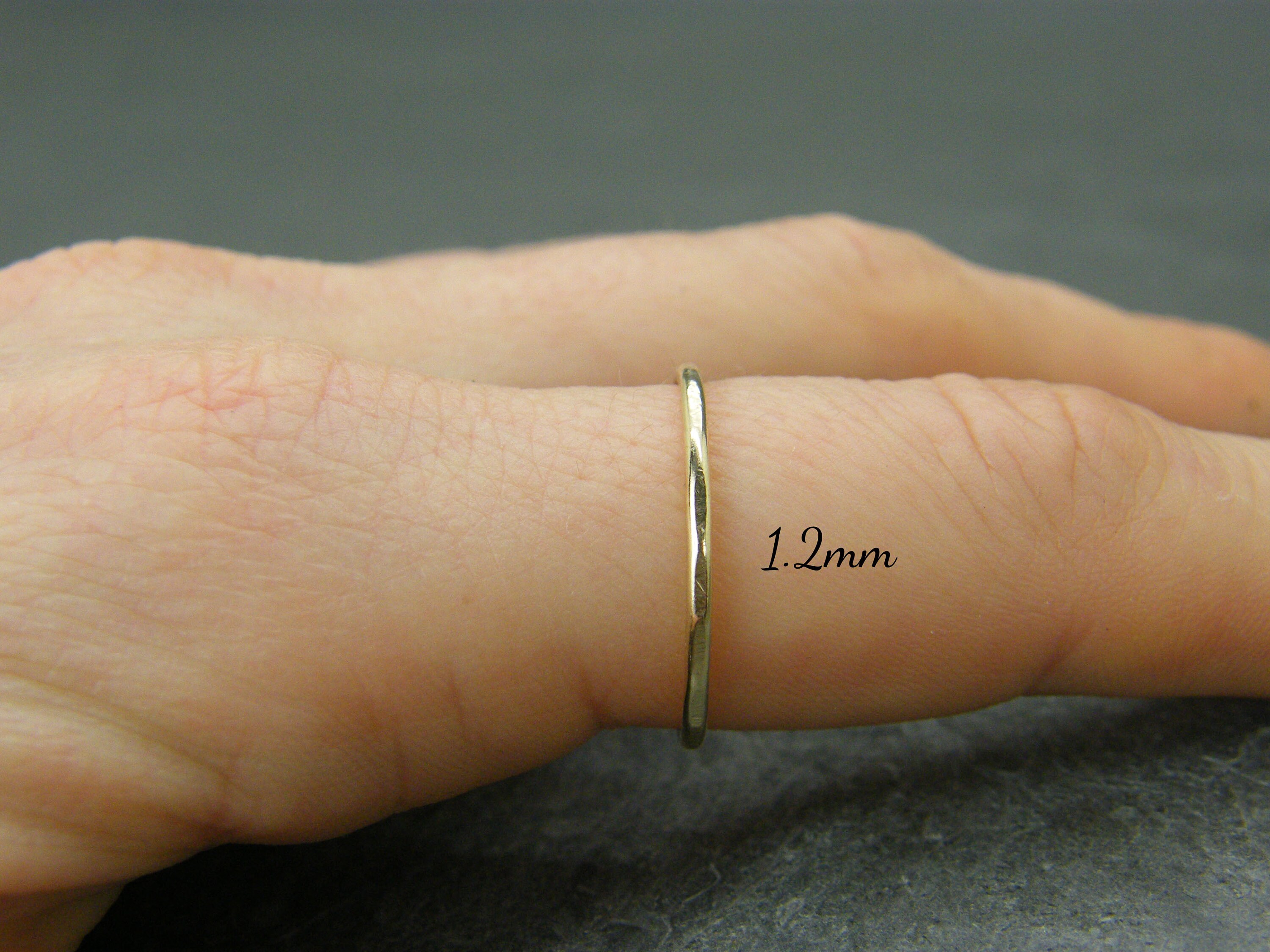 9ct gold stacking ring 9ct gold ring Hammered stacking | Etsy