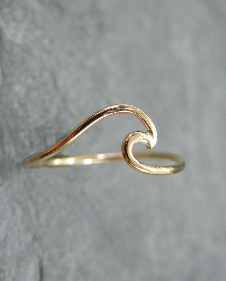 Gold Wave Ring 9ct Gold Wave Ring Surfer Girl Ring Ring | Etsy