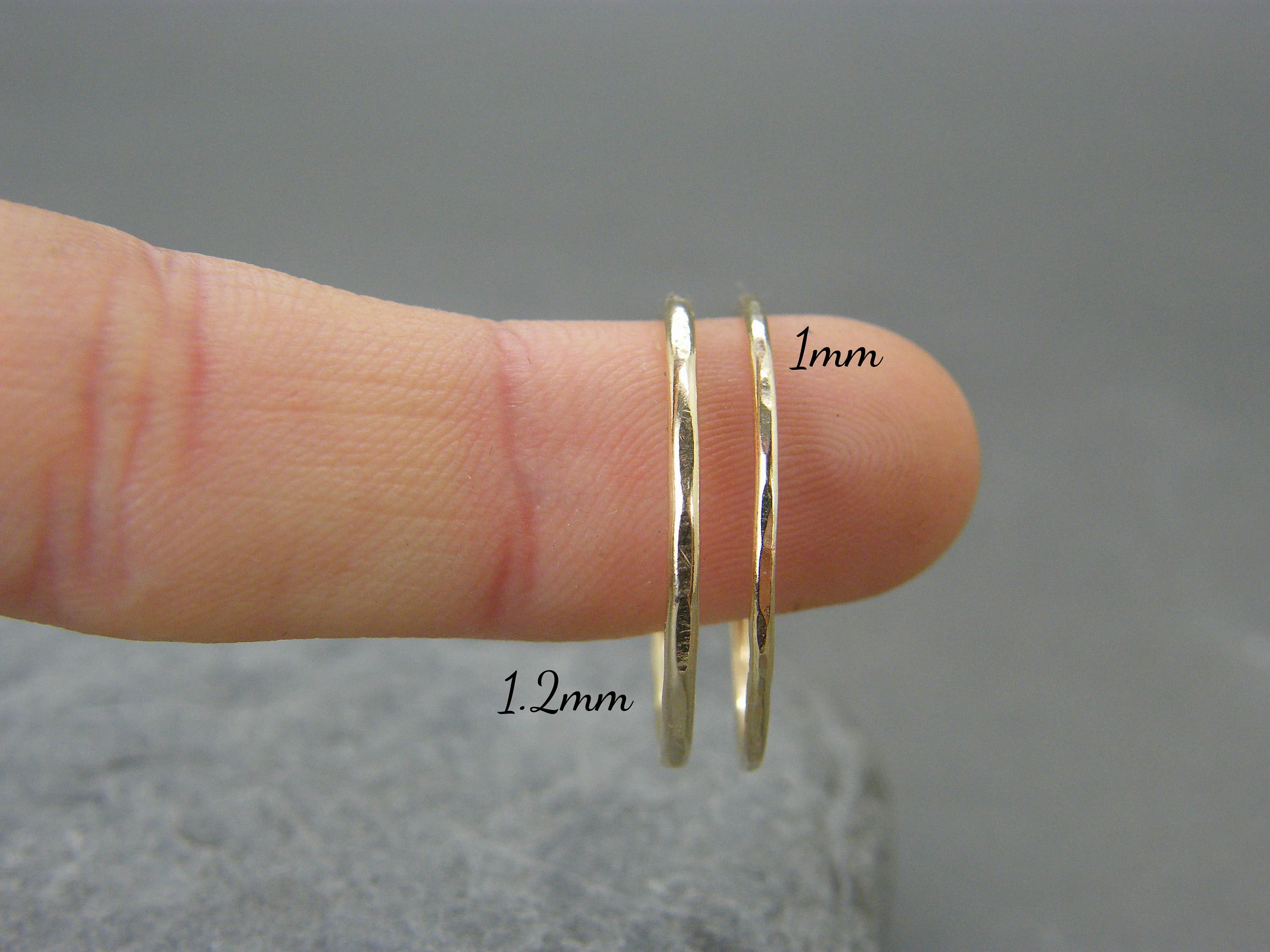 9ct gold stacking ring 9ct gold ring Hammered stacking | Etsy