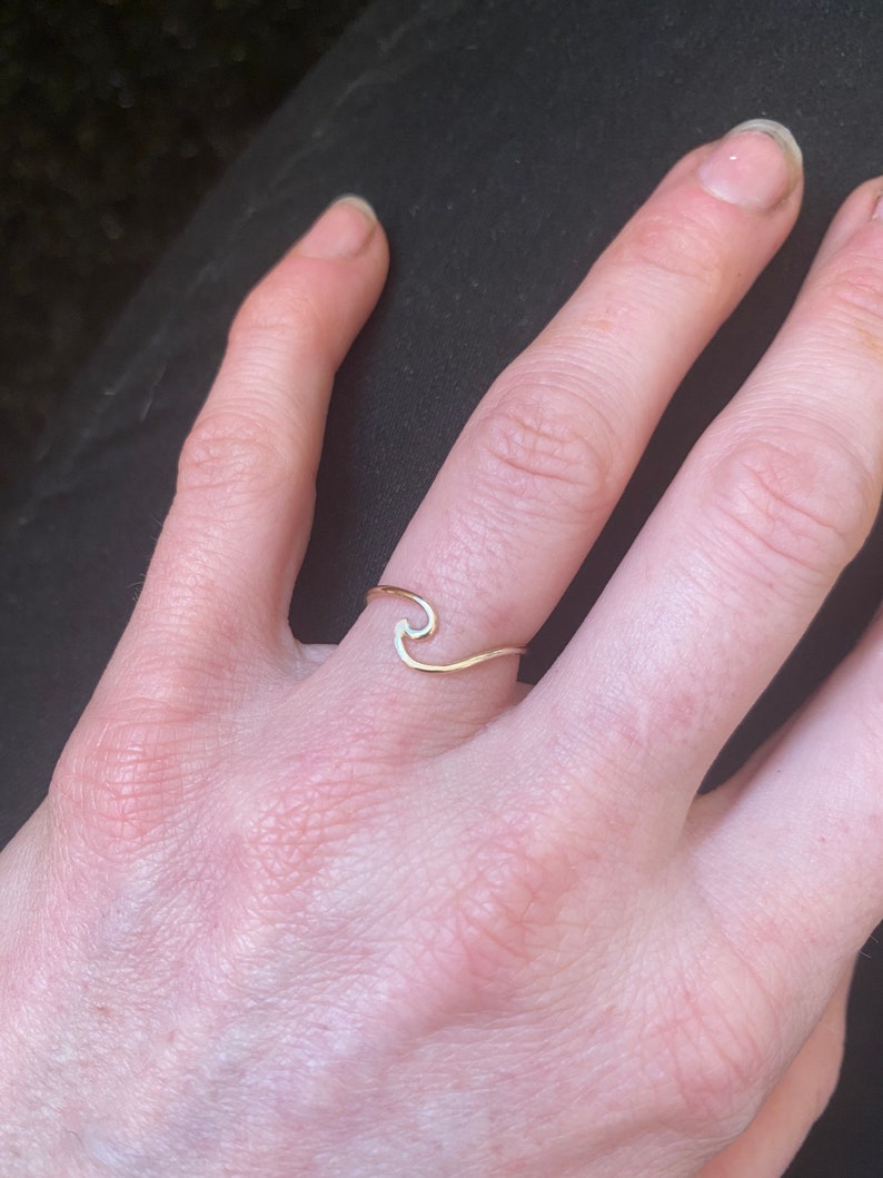 Gold Wave Ring 9ct Gold Wave Ring Surfer Girl Ring Ring | Etsy