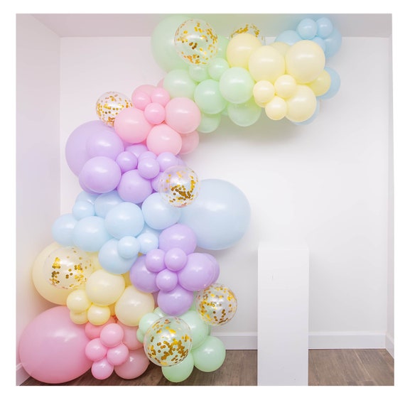 16ft Pastel Rainbow Balloon Garland Kit Unicorn Balloon Etsy